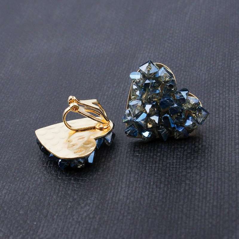 aretes broche de clip corazón - Venta de accesorios